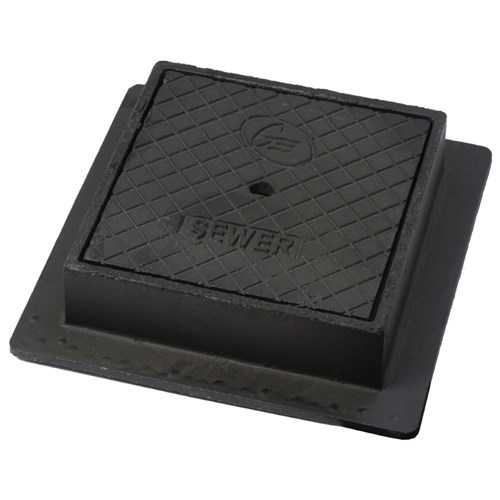 Cast Iron Sewer Meter Box 250mm x 250mm Black | Galvins Plumbing Supplies